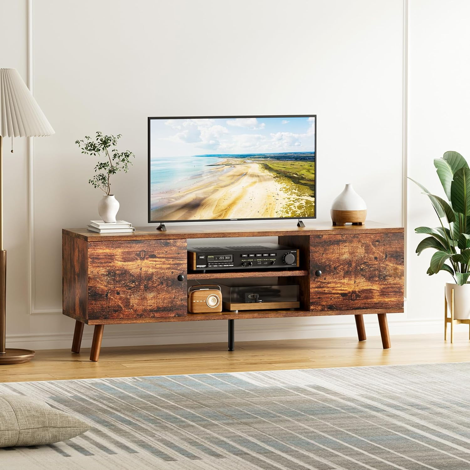 Simple Deluxe TV Stand for 55 60 inch TV, Entertainment Center with ...