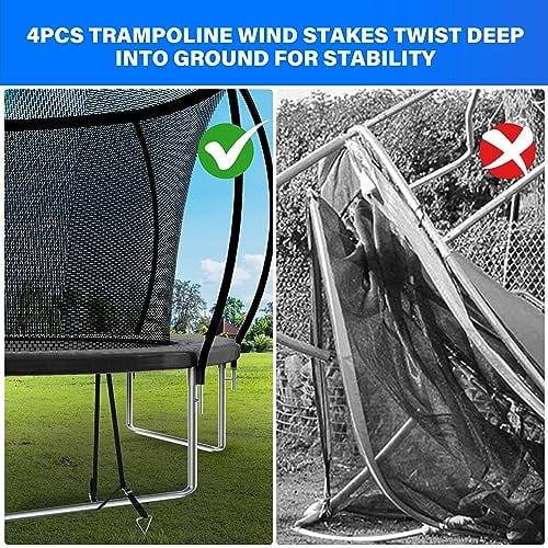 Simple Deluxe Trampoline for Kids with Safety Enclosure Net 12FT Wind ...