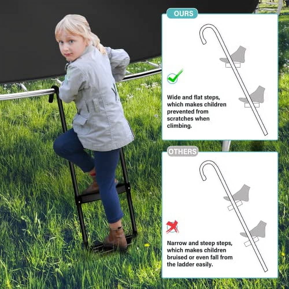 Simple Deluxe Trampoline Ladder with Horizontal and Wide Steps, 12FT ...