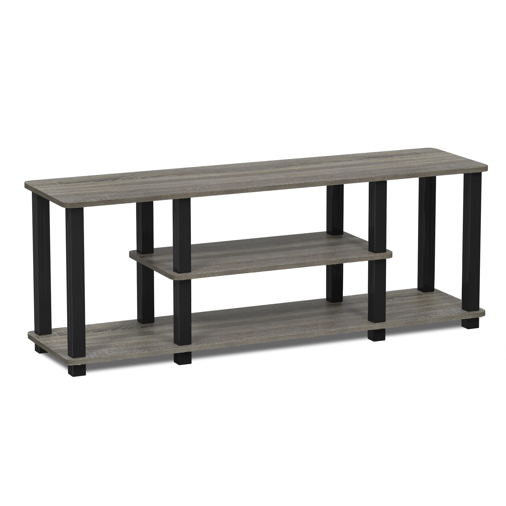 Simple Design 3-Tier Entertainment TV Stand for up to 50 inch TVs, Grey ...