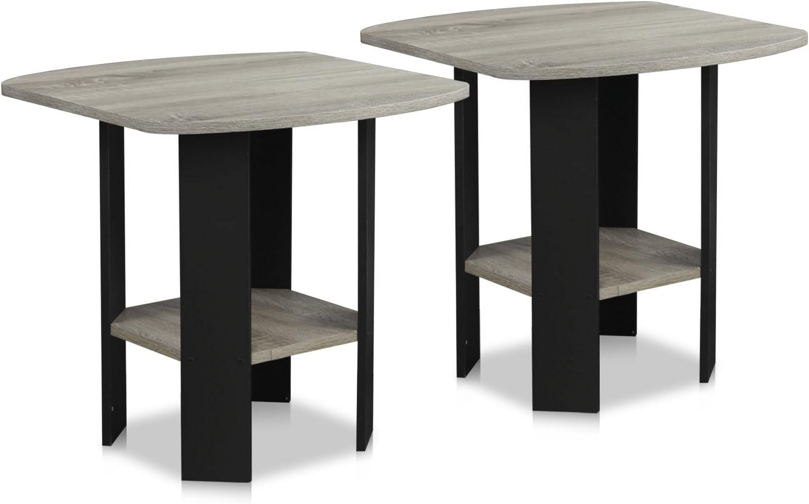 Simple Design End Table, 2-Pack, French Oak Grey/Black - Walmart.com