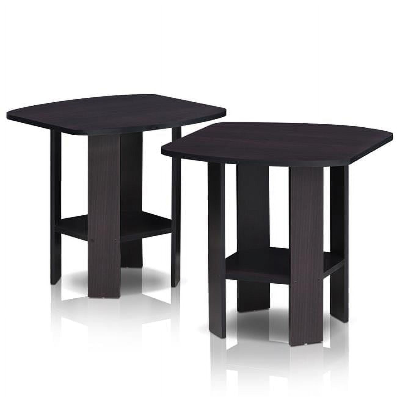 Simple Design End Table, Dark Walnut - Set of 2 - Walmart.com