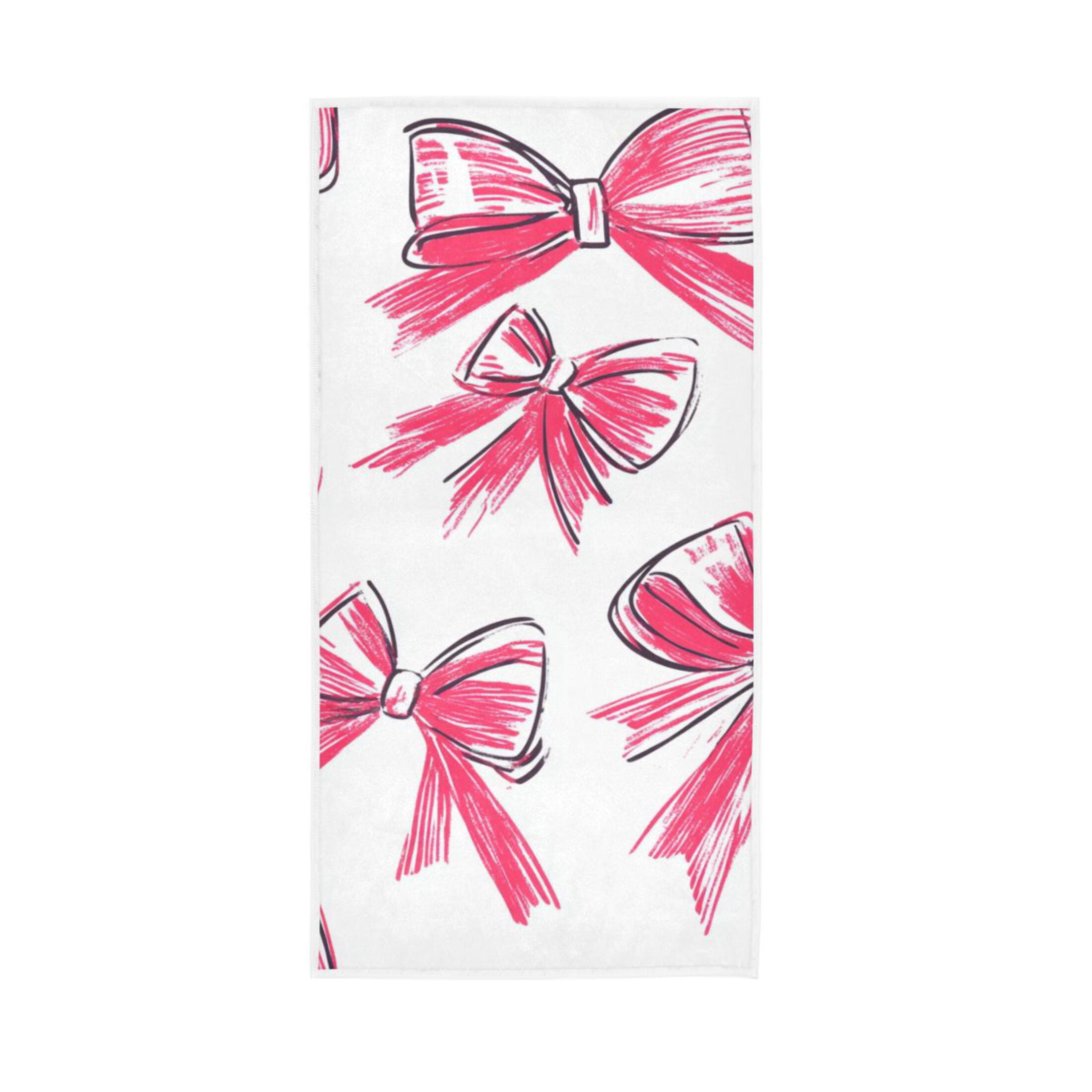 Simple Design Pink Bow Face Towel Absorbent Hand Towels Bath Sport Gym ...