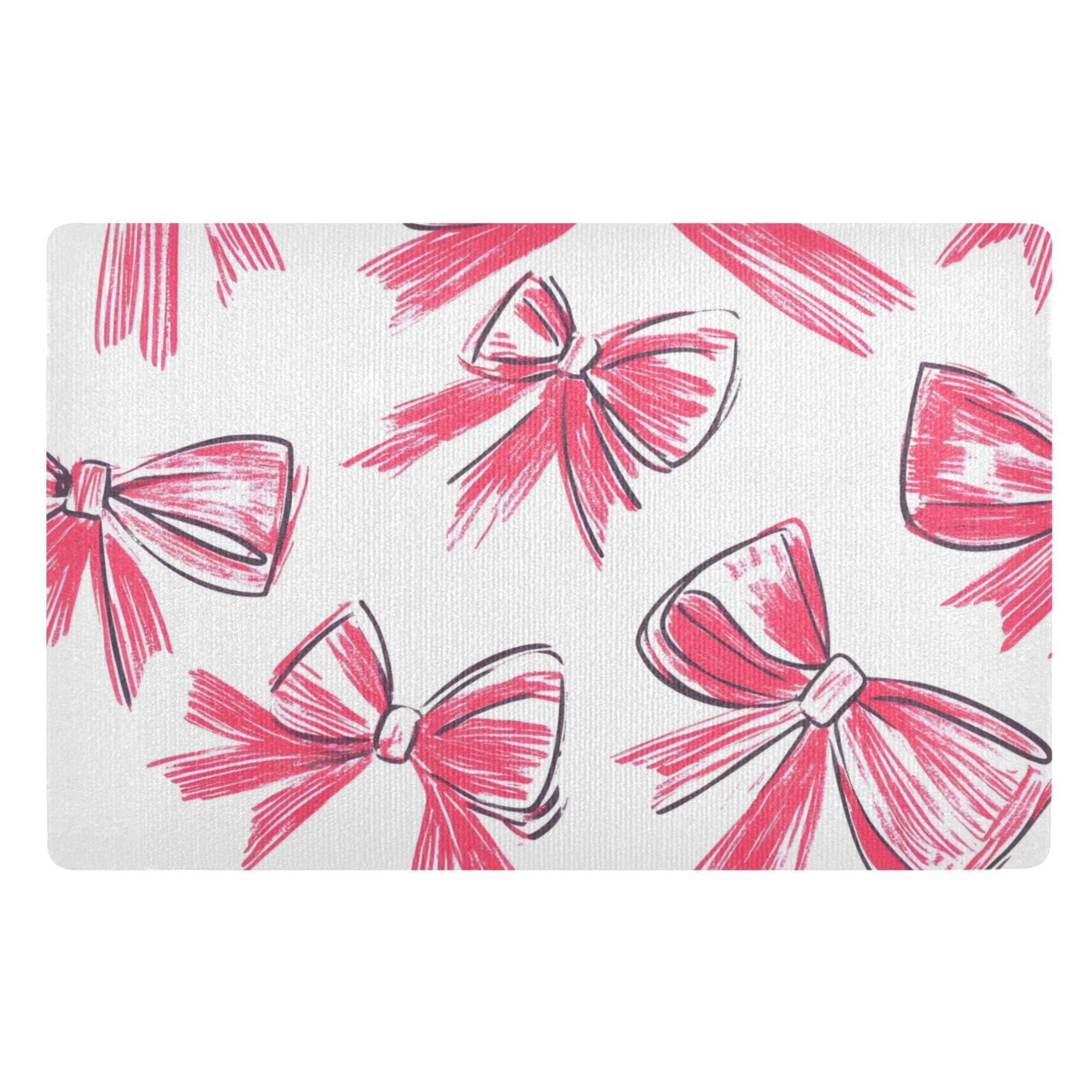 Simple Design Pink Bow Floor Door Mat Outdoor Indoor for Home Entrance ...