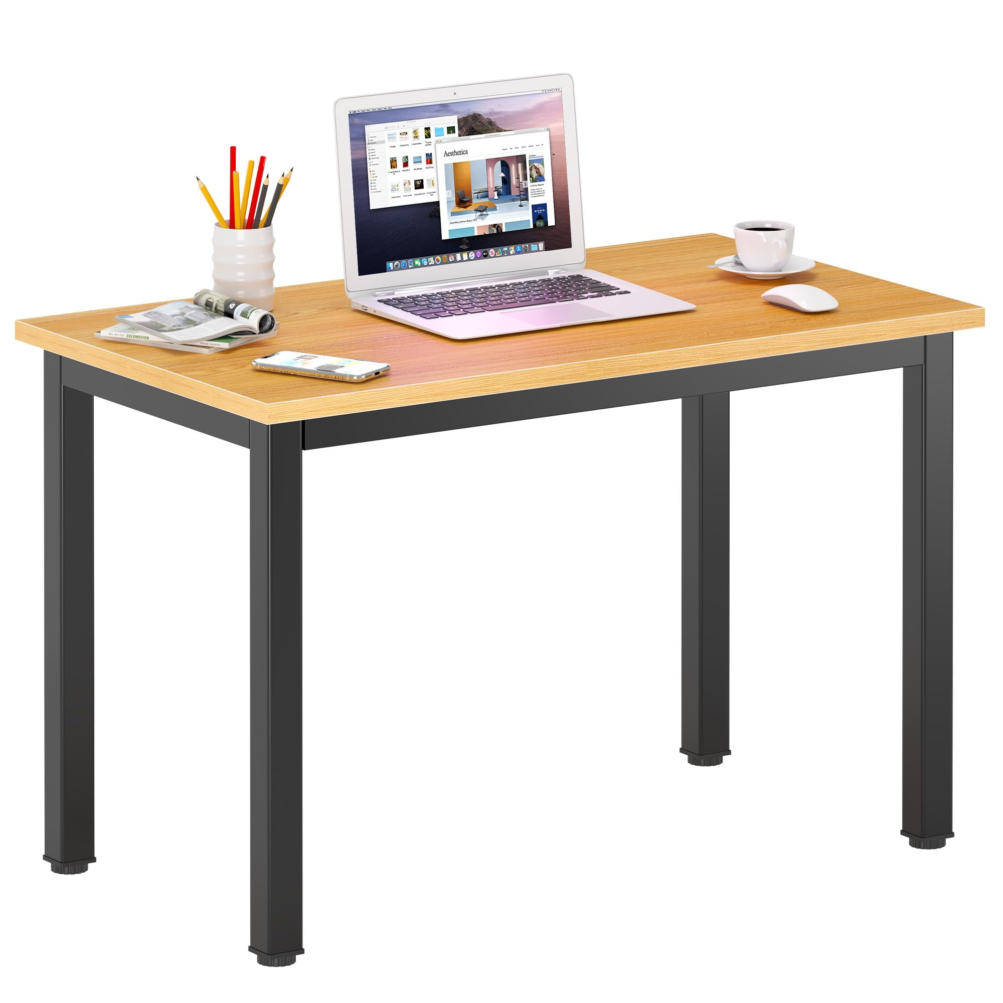 Simple Design Writing Desk for Home Office, Space-Efficient Study Table with Easy Assembly ...