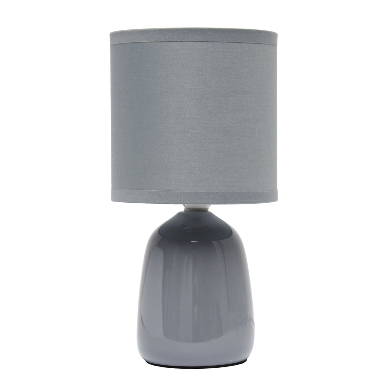 Simple Designs 10.04" Tall Ceramic Thimble Base Table Lamp with ...