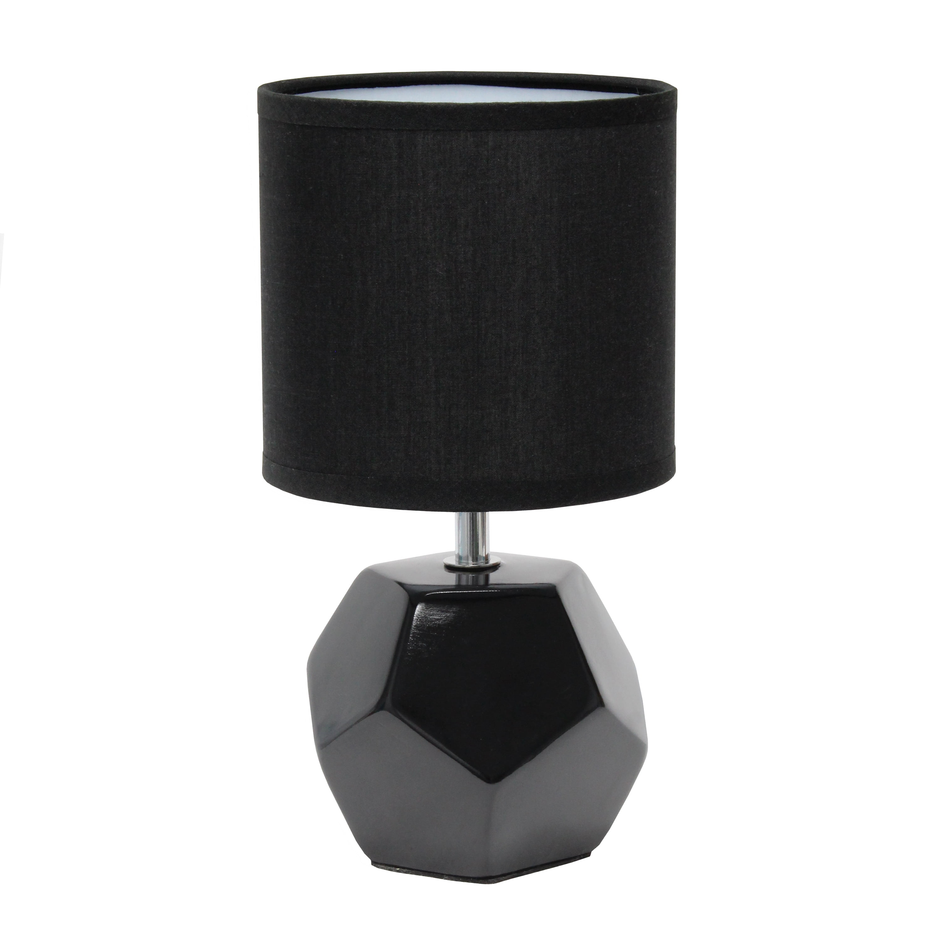 Simple Designs 10.24" Round Geometric Prism Mini Table Lamp with ...