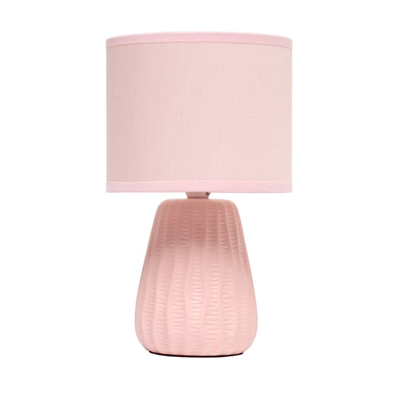 Simple Designs 11.02" Mini Ceramic Pastel Accent Table Lamp with ...