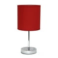 Simple Designs 11.81" Basic Chrome Mini Table Lamp with Fabric Shade ...