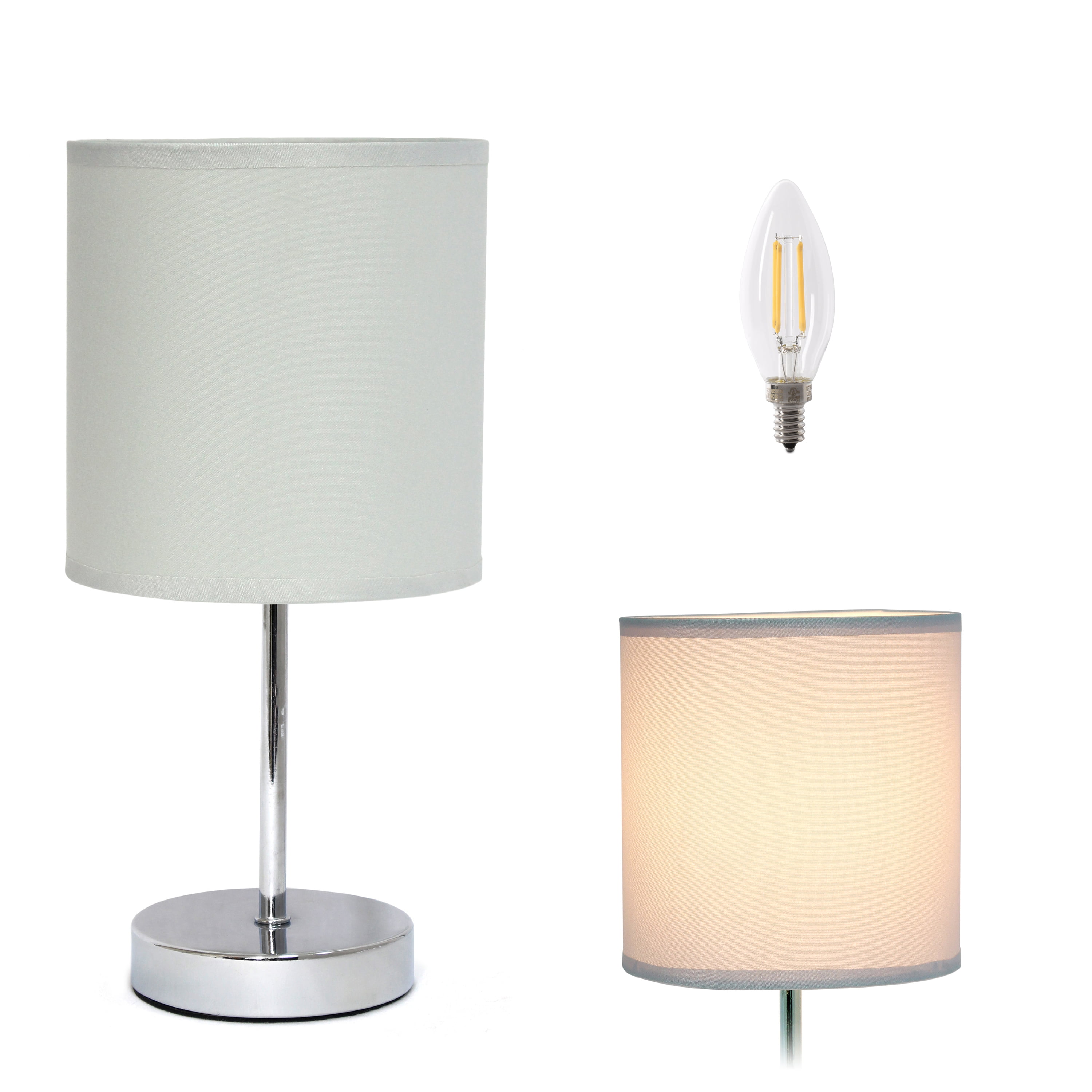 Simple Designs 11.81" Basic Chrome Mini Table Lamp - Walmart.com