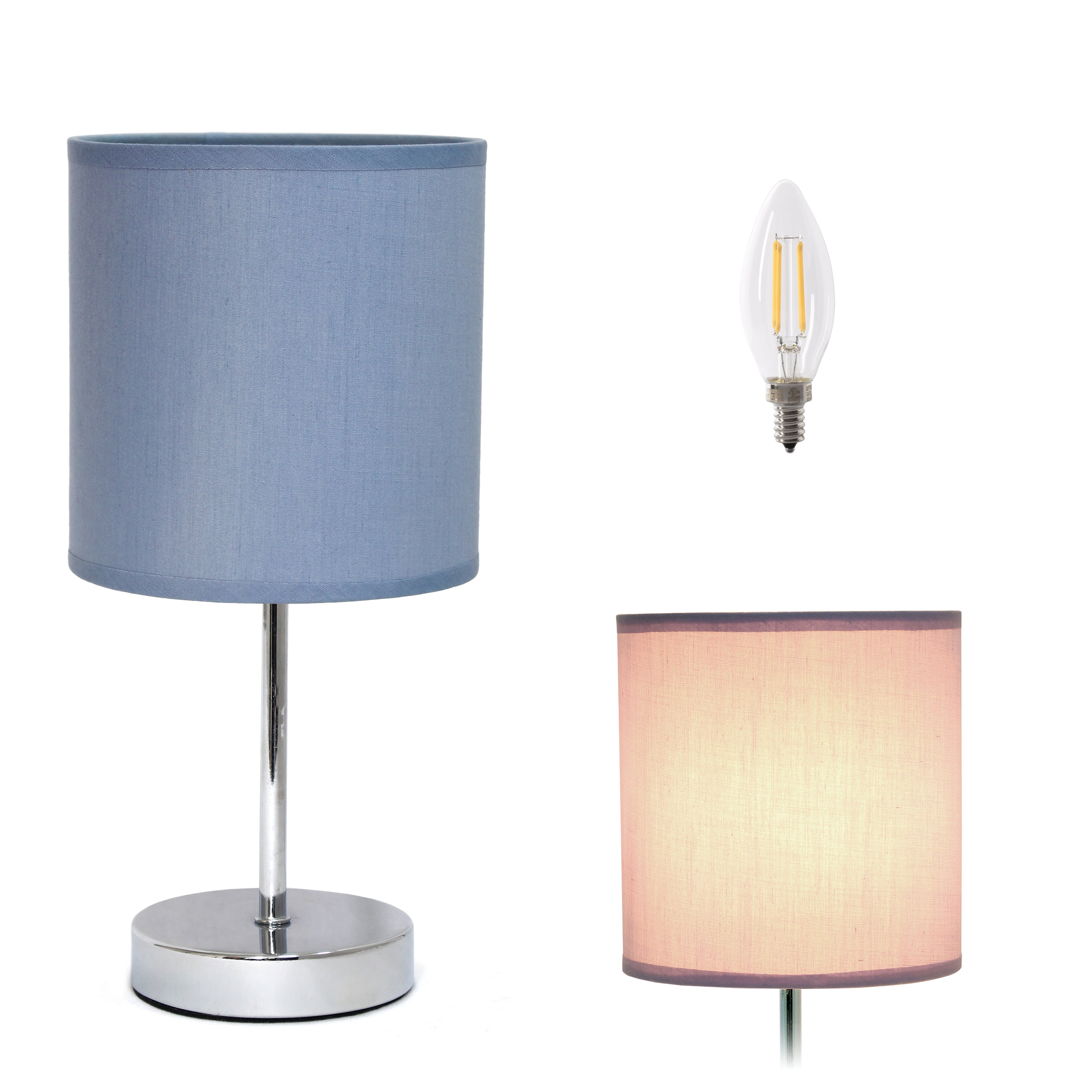 Simple Designs 11.81" Basic Chrome Mini Table Lamp - Walmart.com