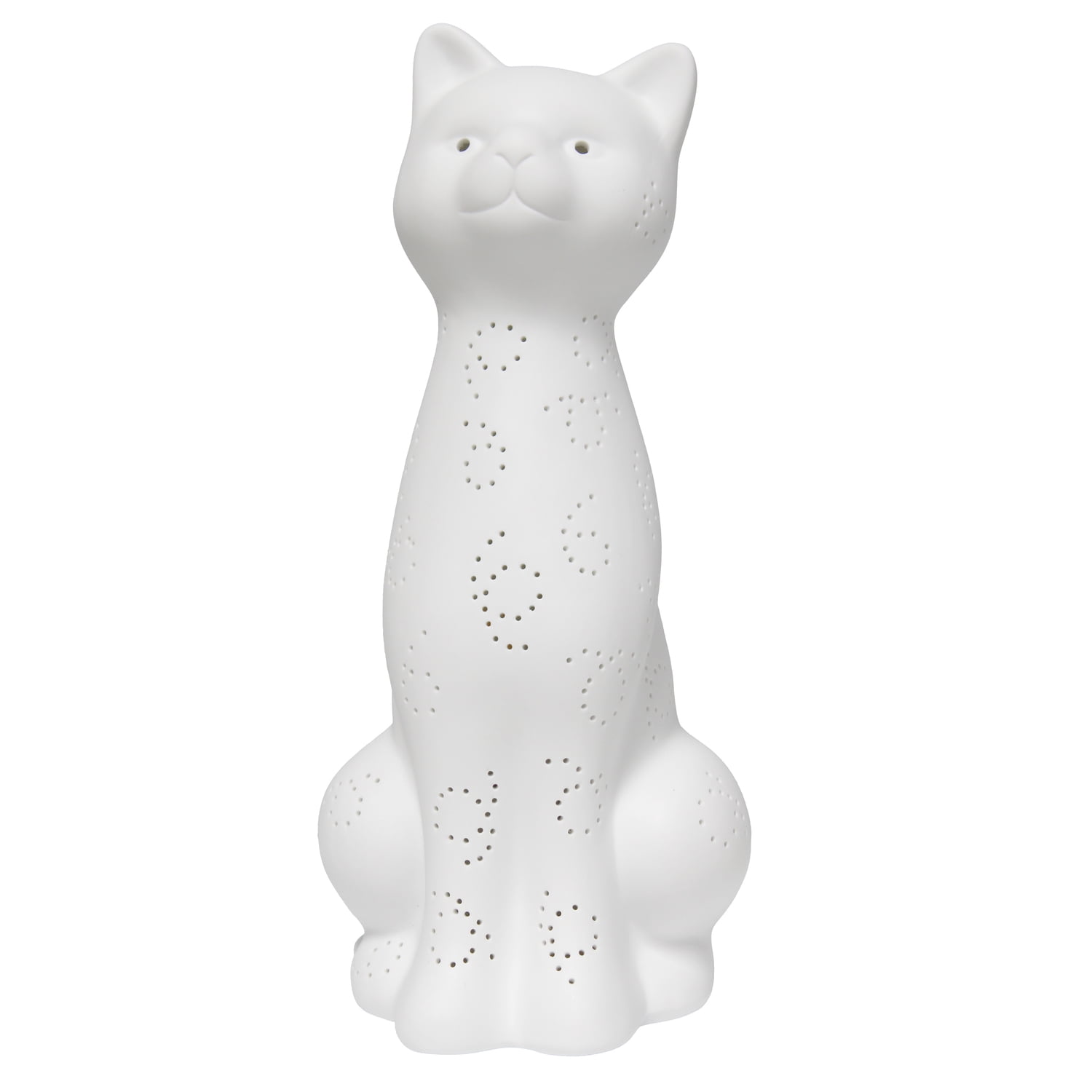 Simple Designs 12.2" Purrfect Glow Porcelain Kitty Cat Table Lamp Night ...