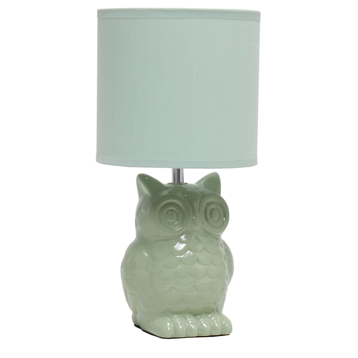 Simple Designs 12.8" Tall Ceramic Owl Table Desk Lamp with Matching ...