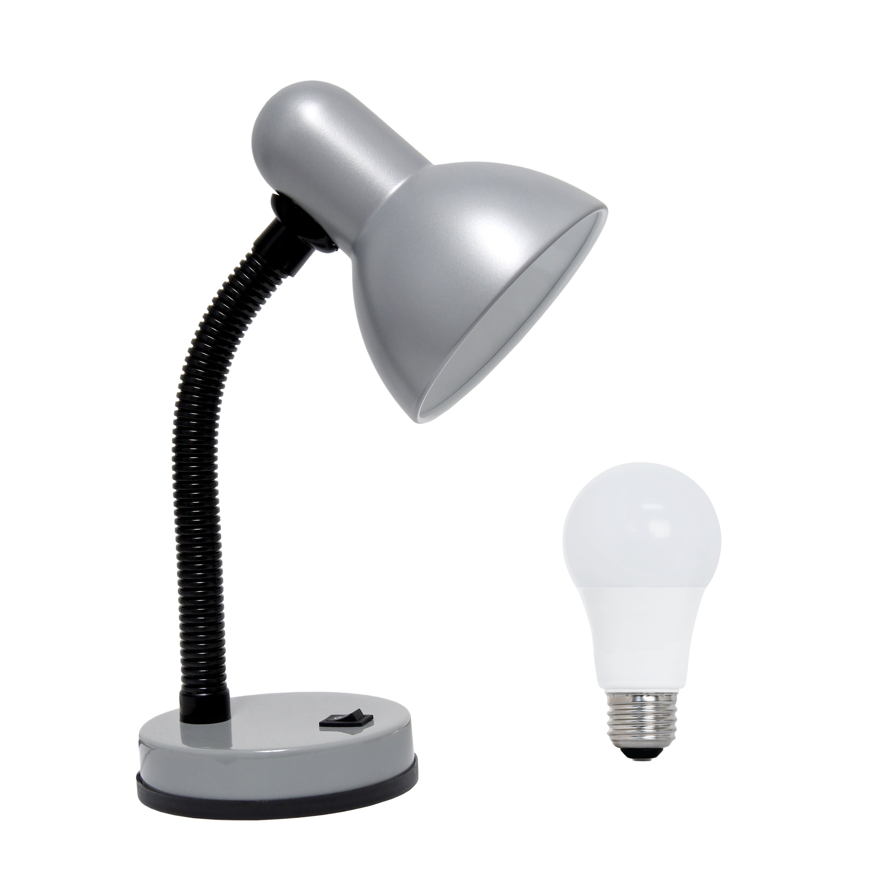 Simple Designs 14.25" Basic Metal Desk Lamp with Flexible Hose Neck ...