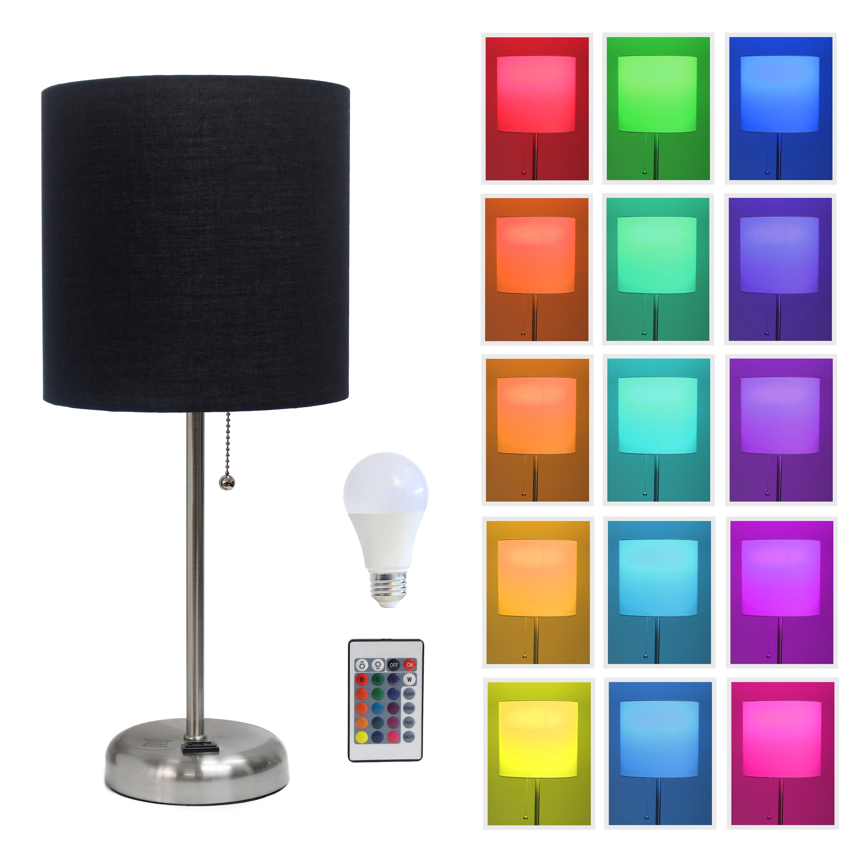 Simple Designs 15.5" 4-Pack Sparkling Glitter Unicorn Table Lamp For ...