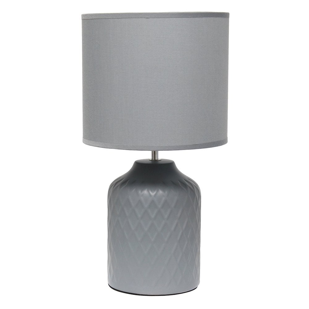 Simple Designs 17.25" Touch of Chevron Ceramic Table Lamp with Matching ...