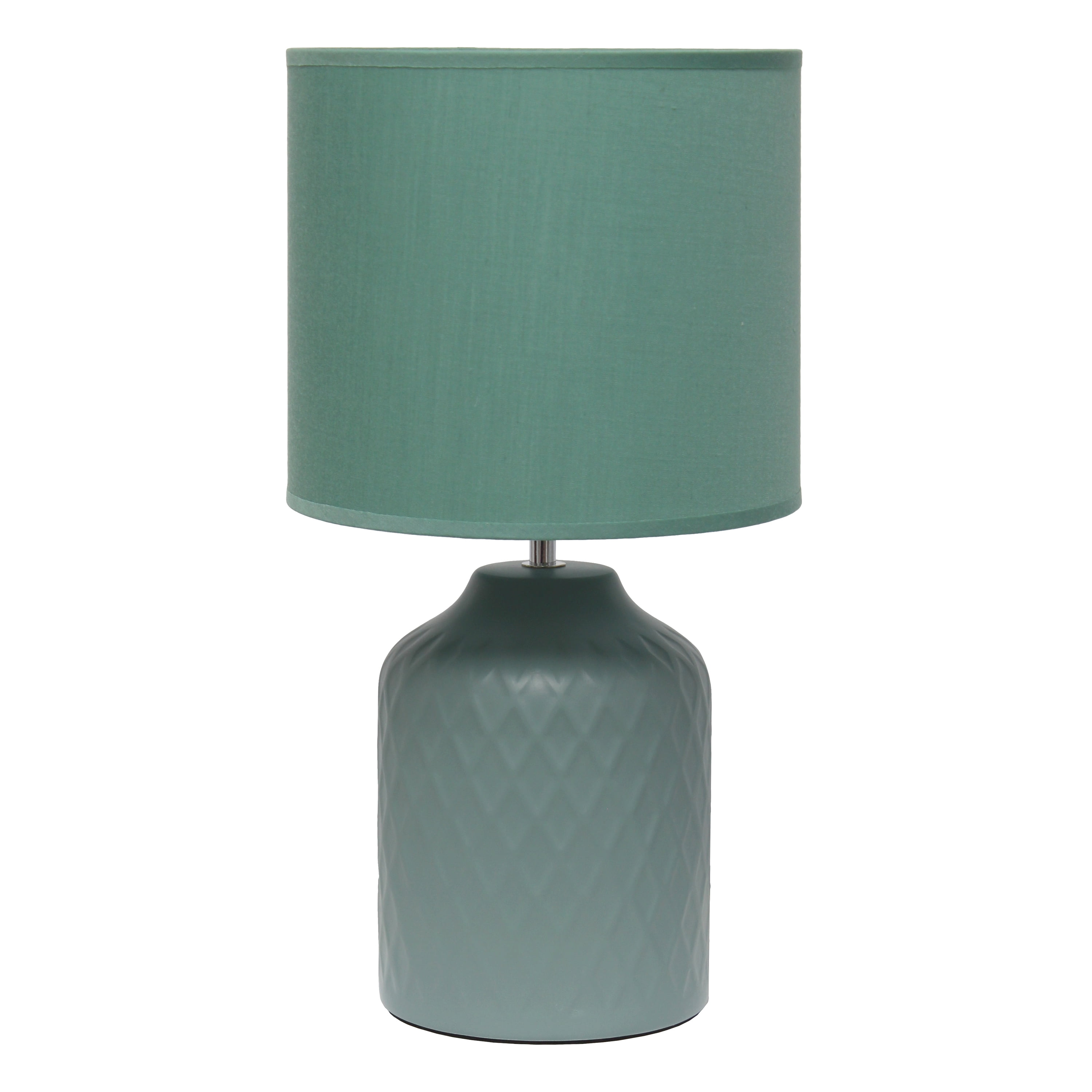 Simple Designs 17.25" Touch of Chevron Ceramic Table Lamp with Matching ...