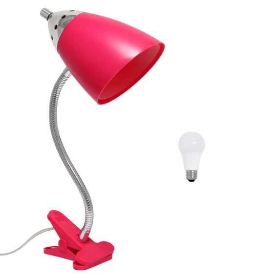 Simple Designs 17.5" Flossy Flexible Gooseneck Clip Light Desk Lamp ...