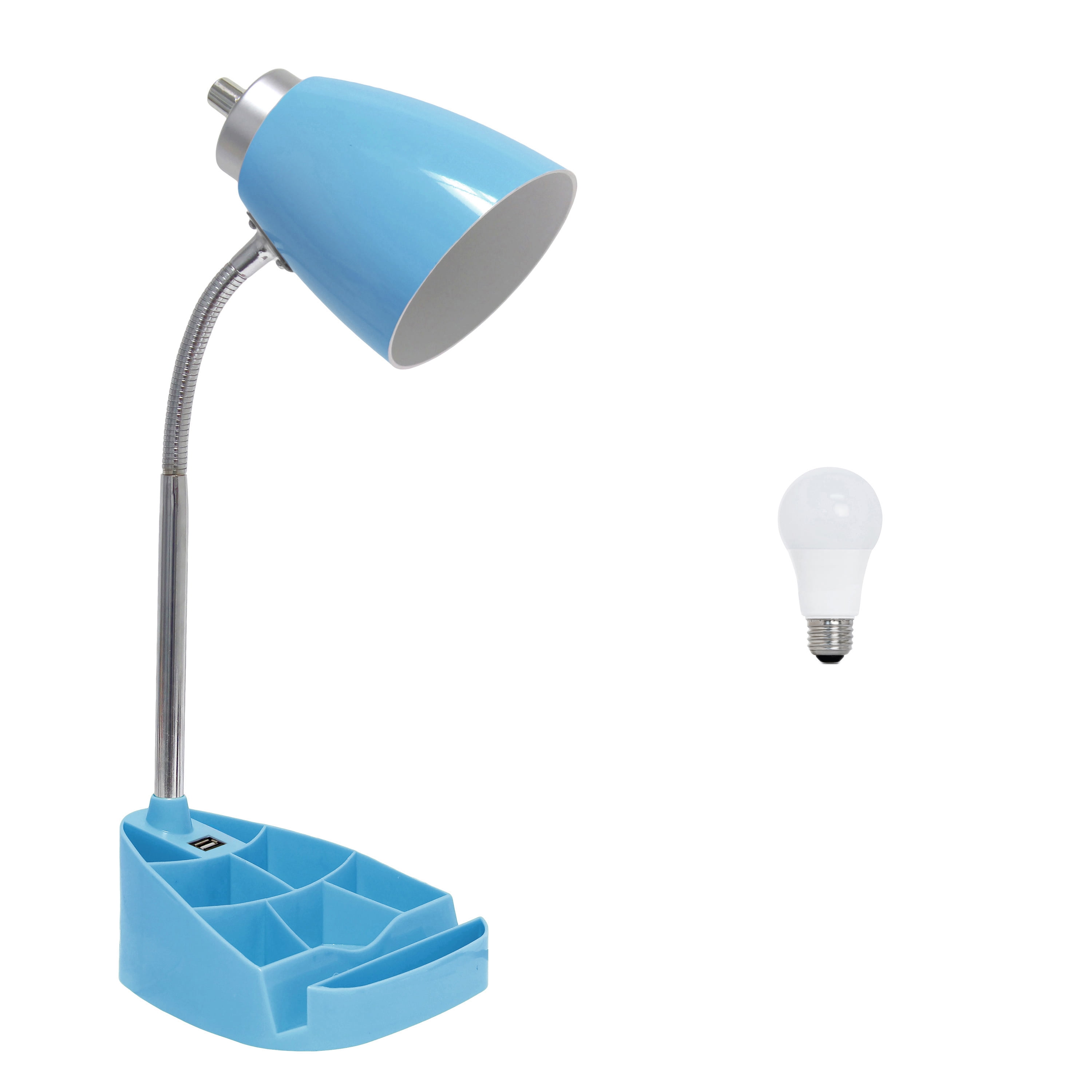 Simple Designs 18.5" Gooseneck Organizer Desk Lamp with iPad Tablet ...