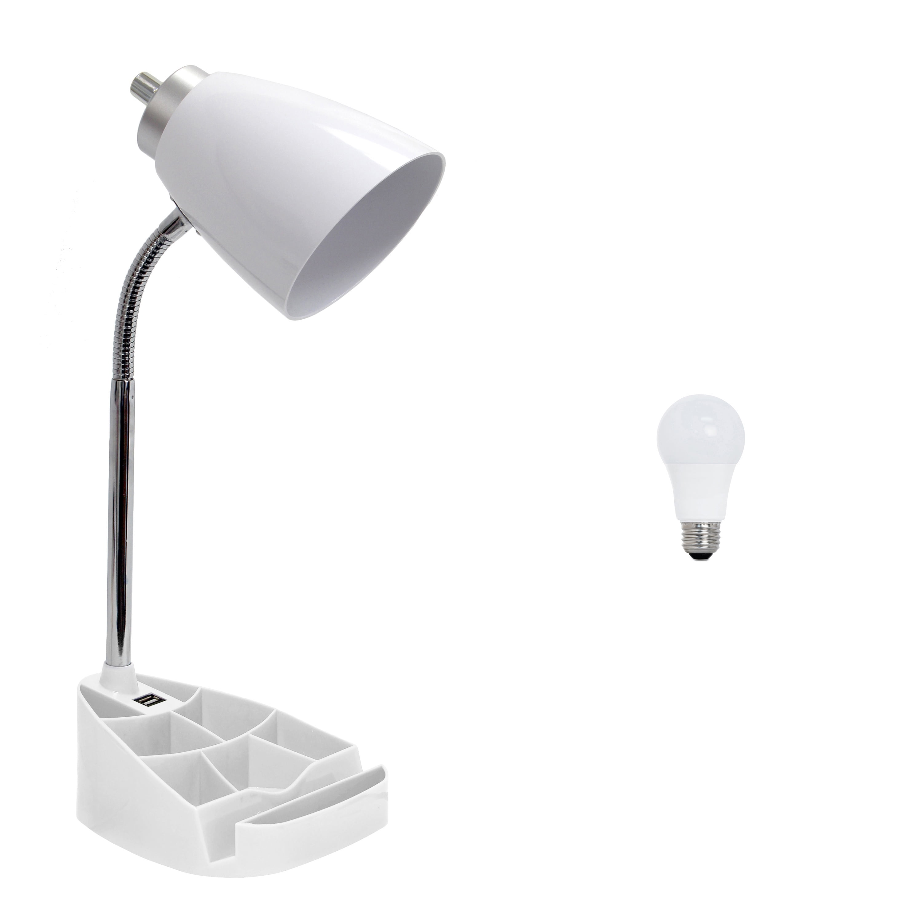 Simple Designs 18.5" Gooseneck Organizer Desk Lamp with iPad Tablet ...