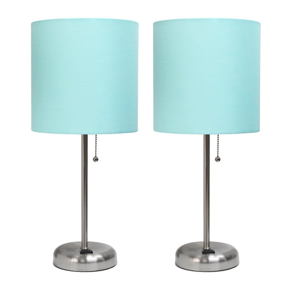 Simple Designs 19.5" Brushed Steel Stick Table Desk Lamp - Walmart.com