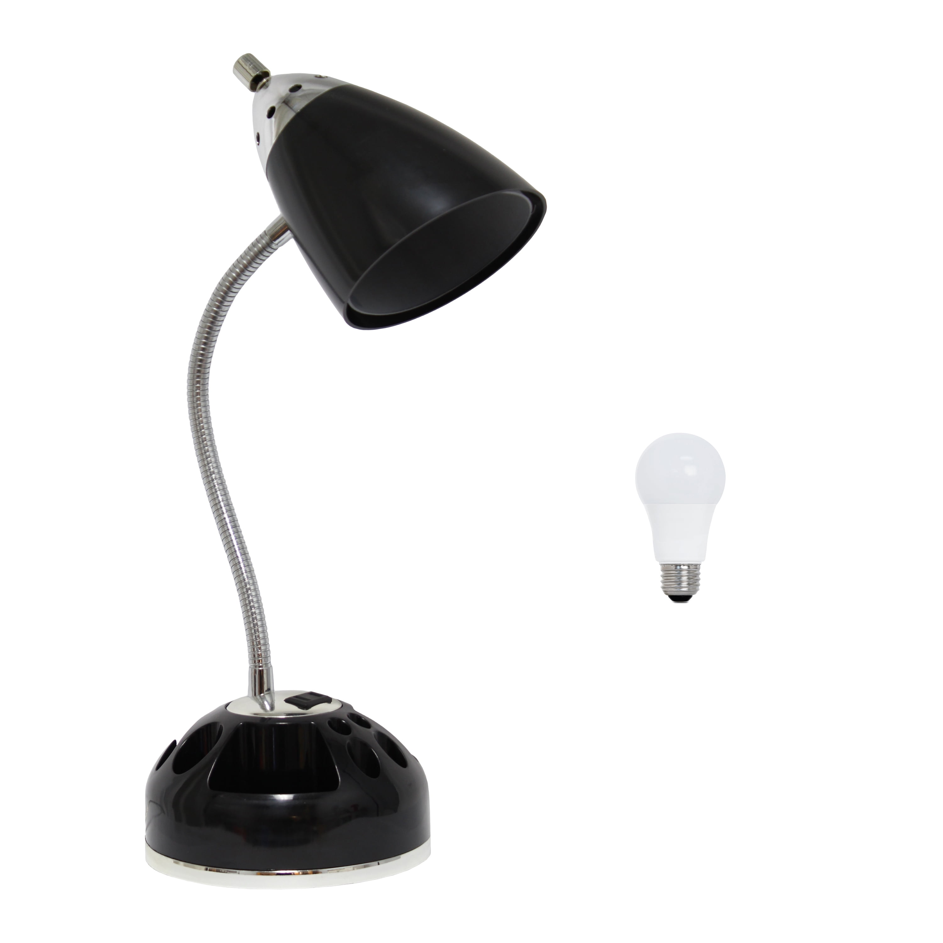 Simple Designs 19.5" Flossy Organizer Desk Lamp with Charging Outlet ...