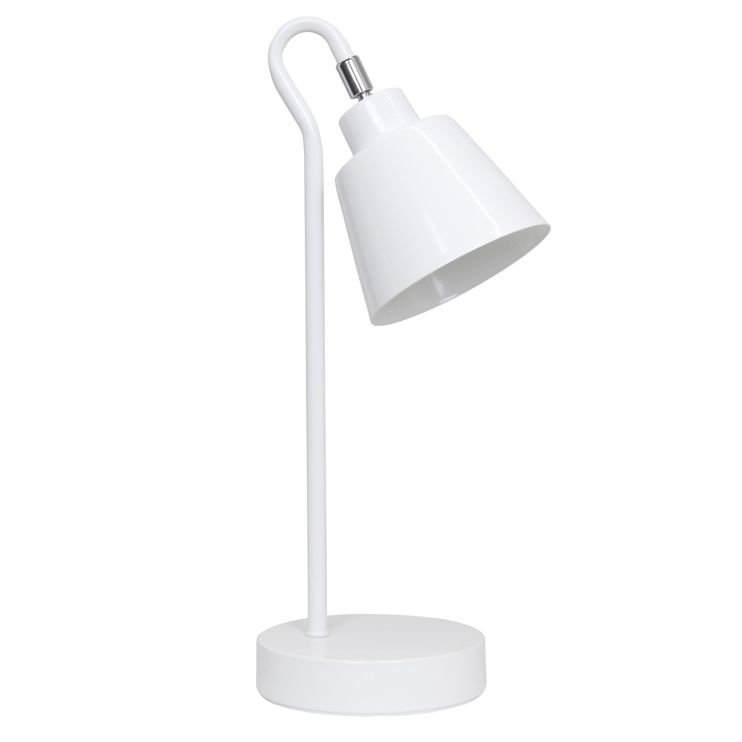 Simple Designs 19.5" White Stick Lamp With Charging Outlet And Light ...