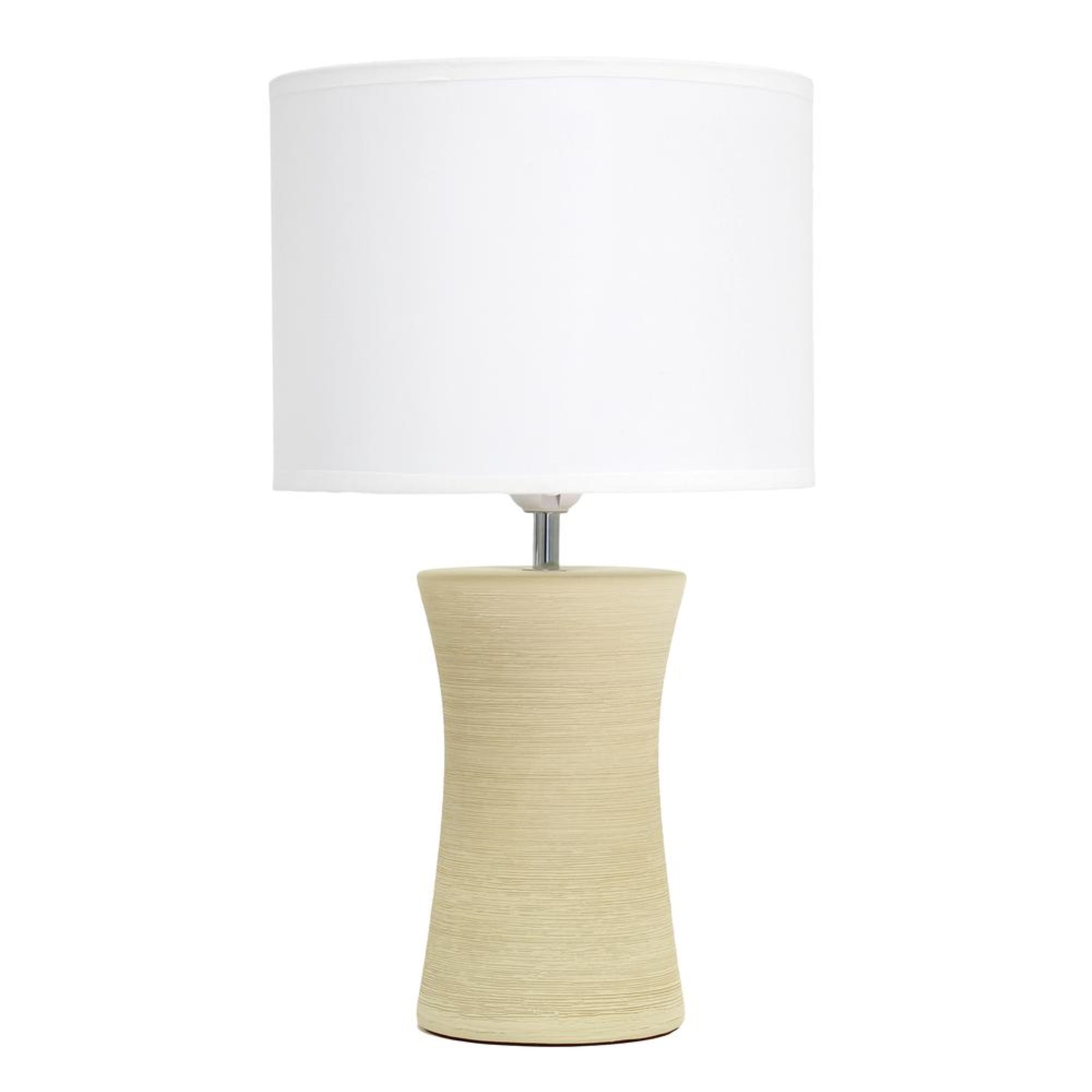 Simple Designs Ceramic Hourglass Table Lamp, Beige - Walmart.com