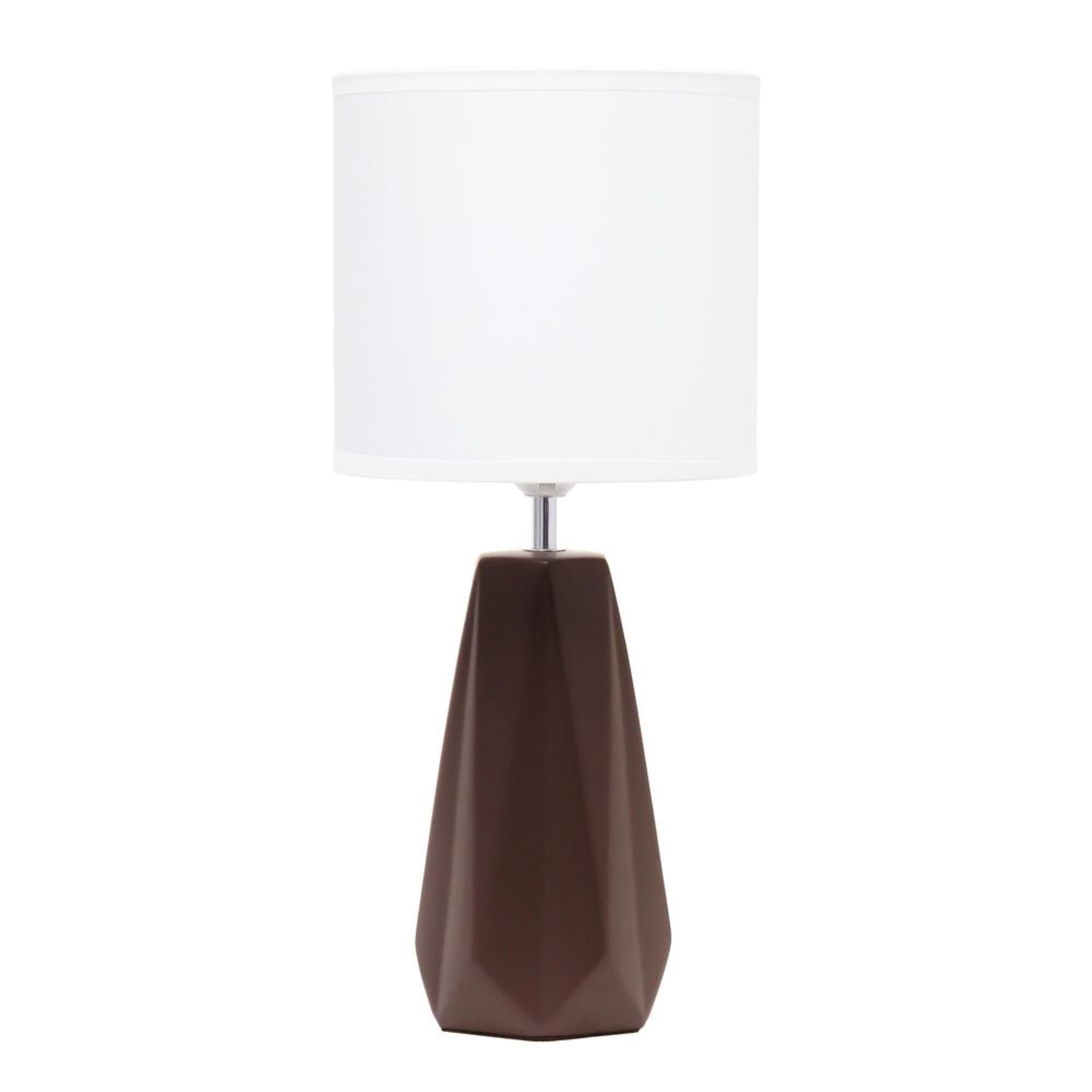 Simple Designs Ceramic Prism Table Lamp, Espresso Brown - Walmart.com