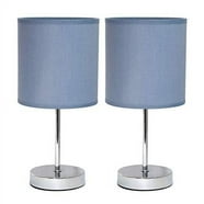 Simple Designs Stonies Small Stone Look Table Bedside Lamp 2 Pack Set ...