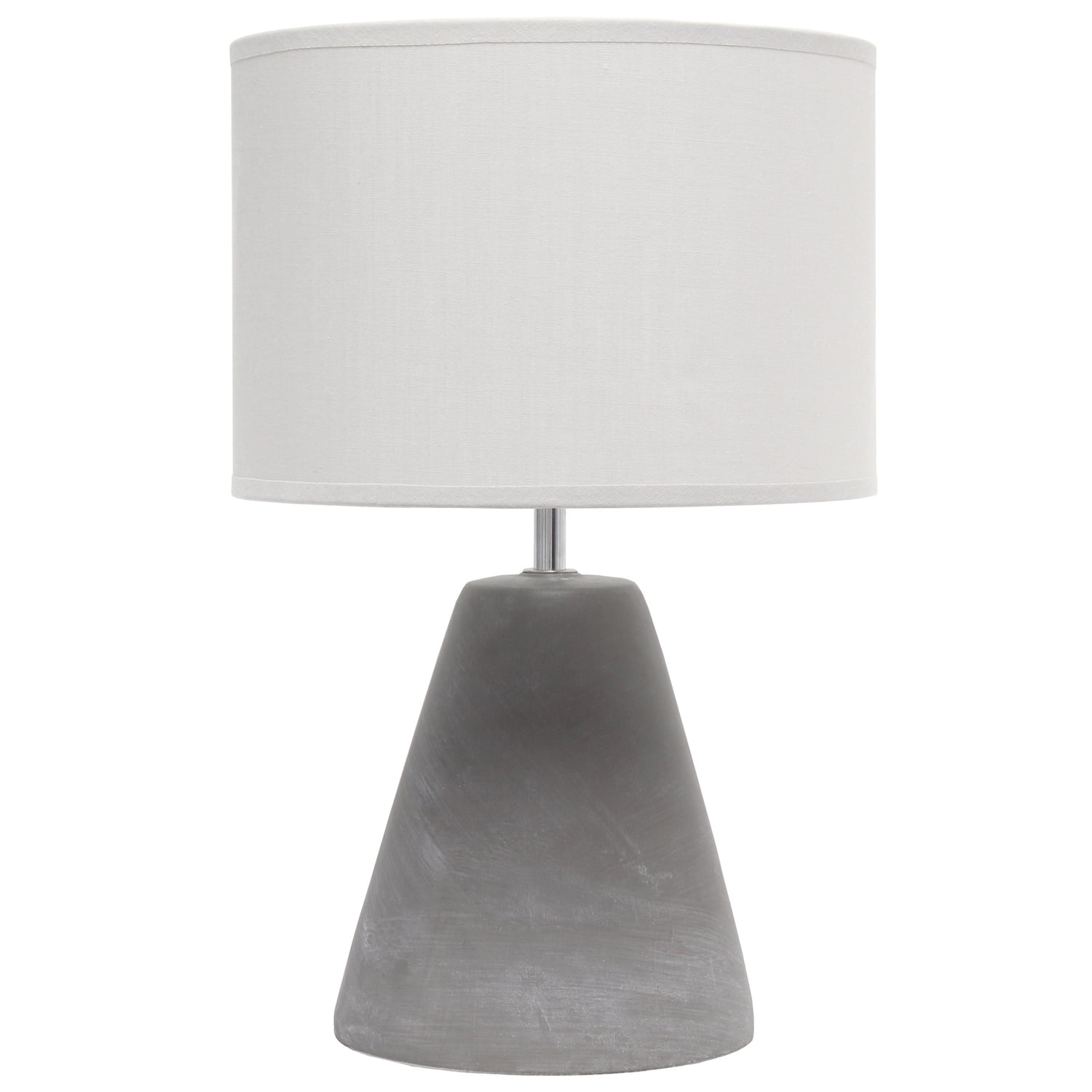 Simple Designs Concrete Pinnacle Table Lamp in Gray with Gray Shade ...