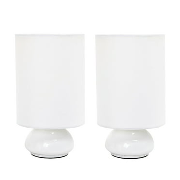 Simple Designs Mini Egg Oval Ceramic Table Lamp 2 Pack Set - Walmart.com