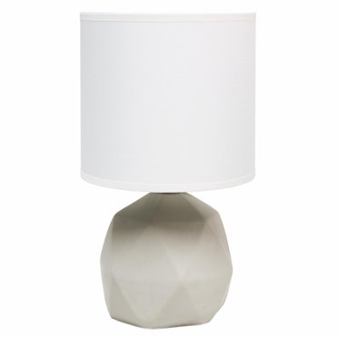 Simple Designs Round Prism Mini Table Lamp with Matching Fabric Shade ...