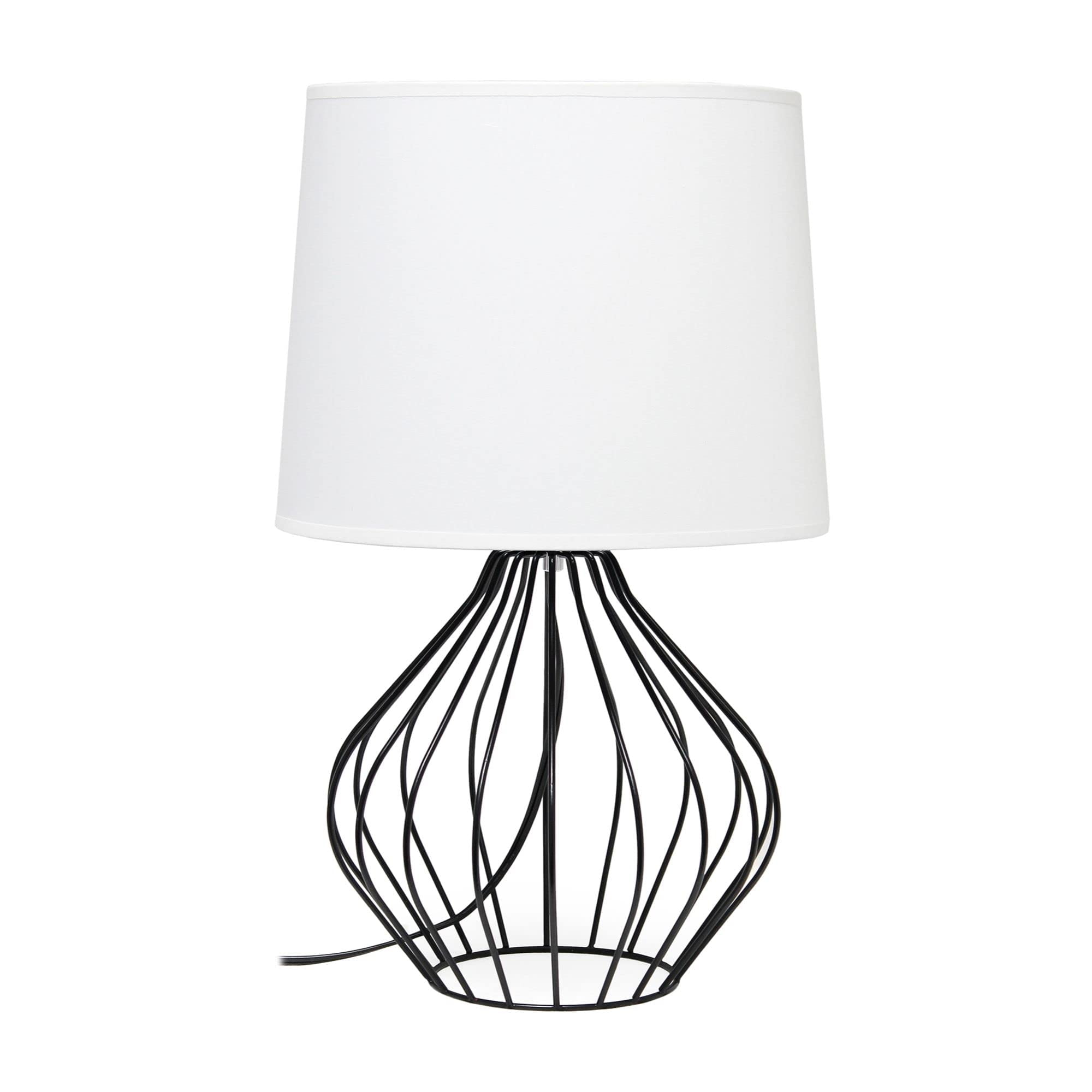 Simple Designs Geometrically Wired Table Lamp White on Black - Walmart.com