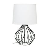 Simple Designs Geometrically Wired Table Lamp White on Black - Walmart.com