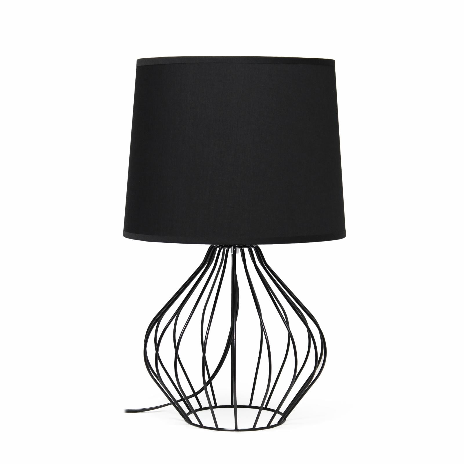 Simple Designs Geometrically Wired Table Lamp White on Black - Walmart.com