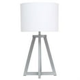 Simple Designs Interlocked Triangular Gray Wood Table Lamp with White ...