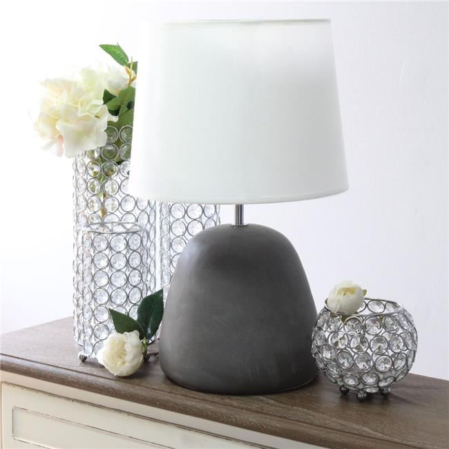 Simple Designs LD1036-CON Round Concrete Table Lamp - White - Walmart.com