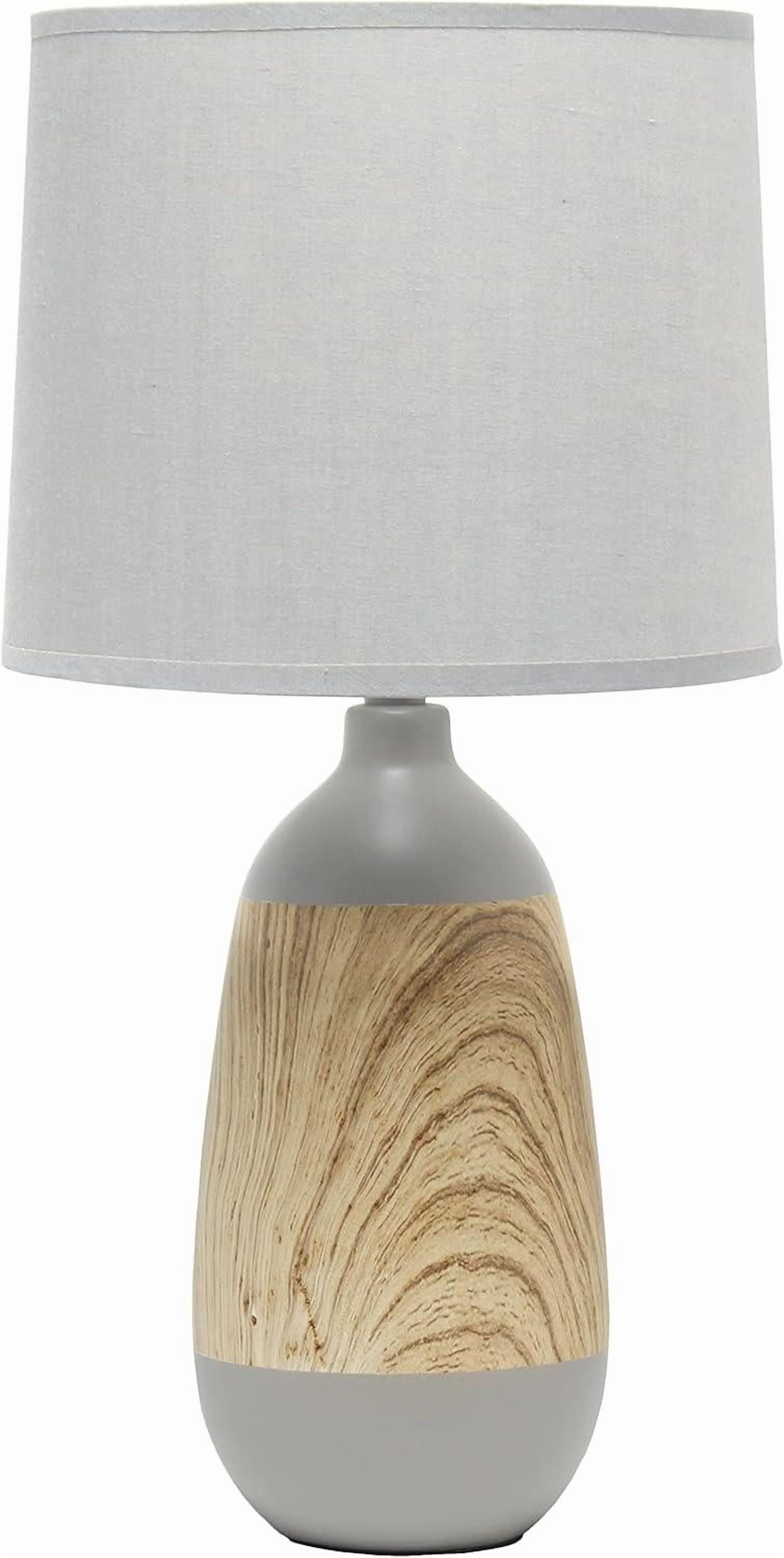 Simple Designs LT1117-GRY Ceramic Oblong Table Lamp, Light Wood and ...