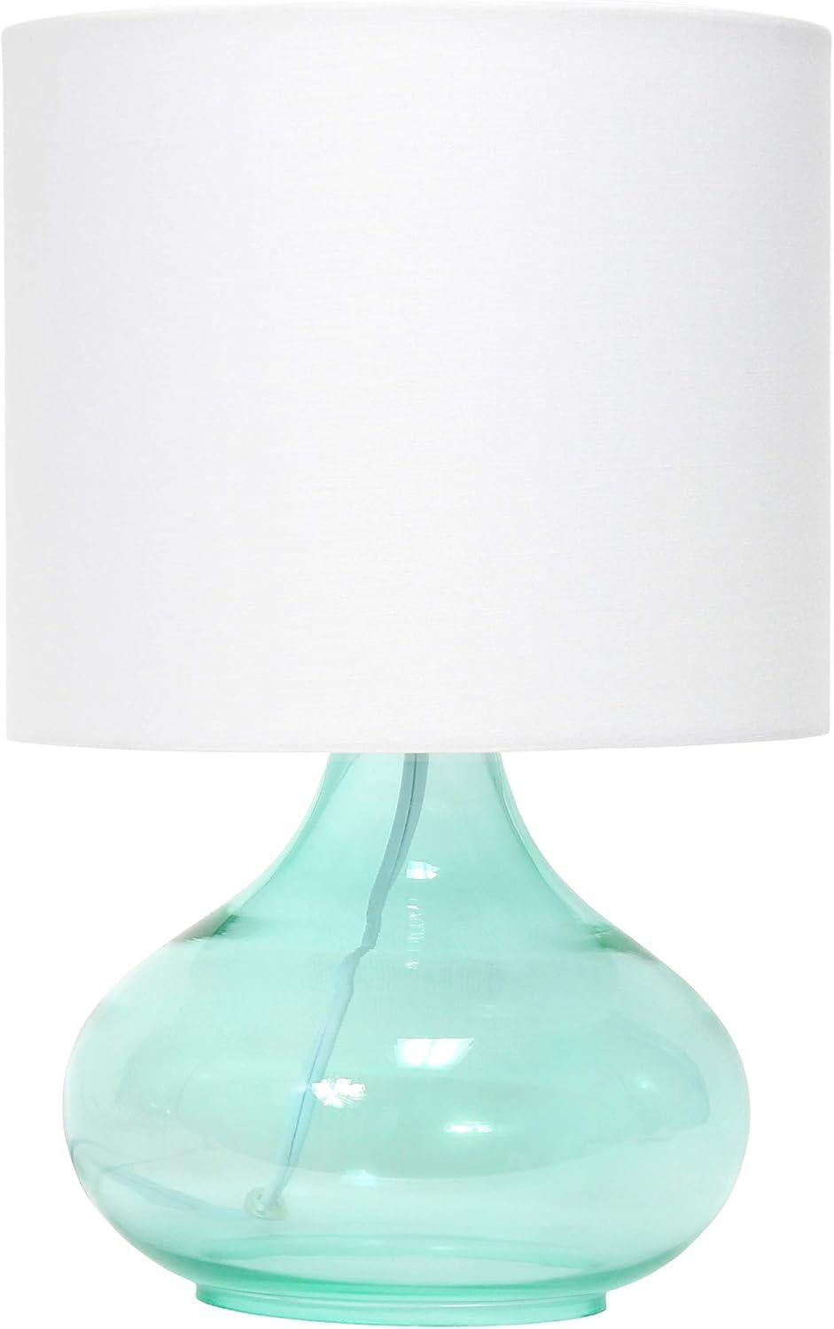 Simple Designs LT1210-AOW 13.75" Contemporary Curved Glass Table Lamp ...