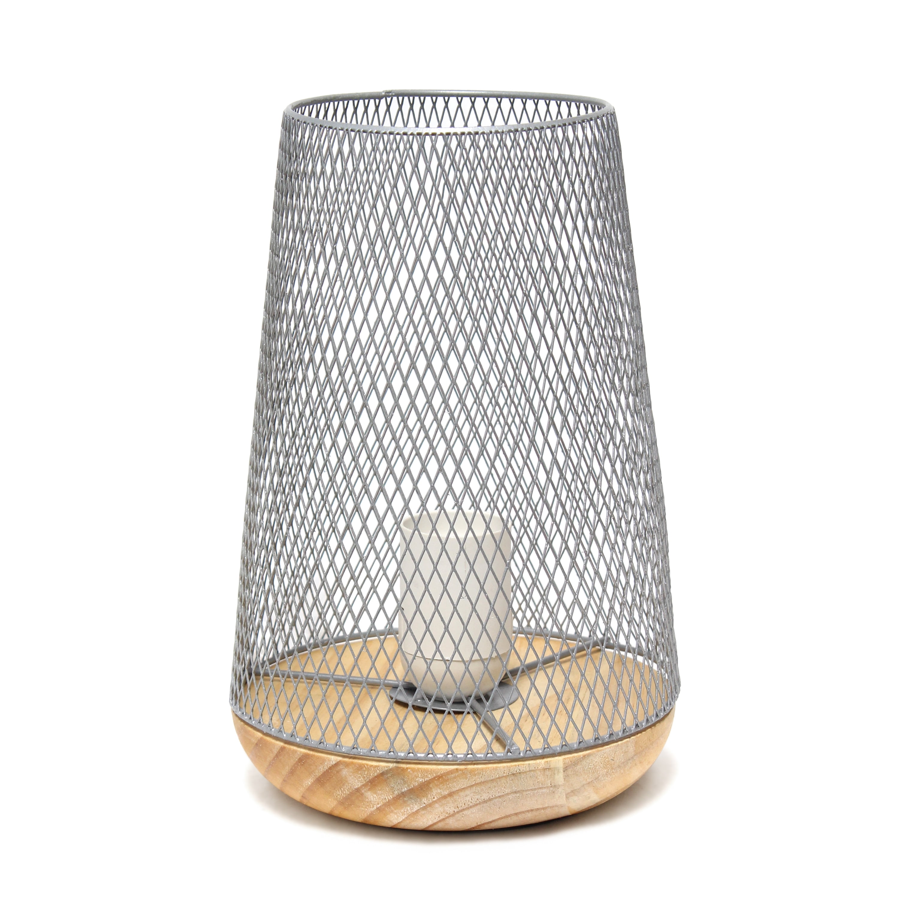 Simple Designs Gray Wired Mesh Uplight Table Lamp - Walmart.com