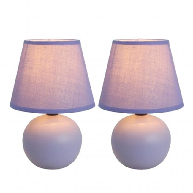 Simple Designs Mini Ceramic Globe Table Lamp 2 Pack Set - Walmart.com