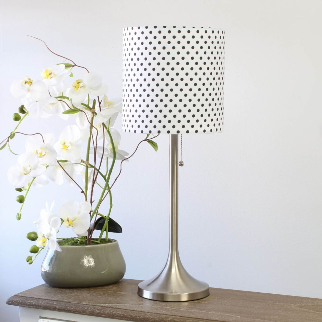 Simple Designs Mini Egg Oval Ceramic Table Lamp 2 Pack Set, Gray ...