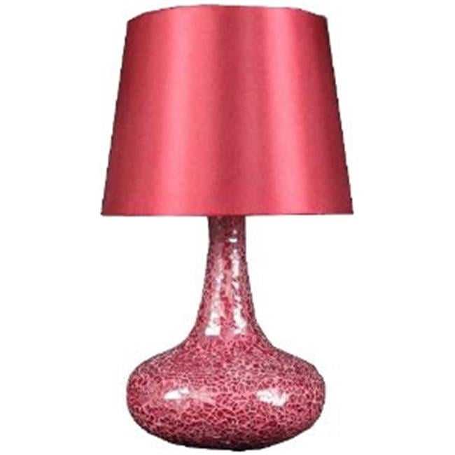 Simple Designs Mosaic Tiled Glass Genie Table Lamp with Fabric Shade ...