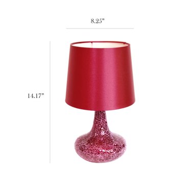 Deep Red Drum Shade Table Lamp With Mosaic Pattern Base Set of 2 ...