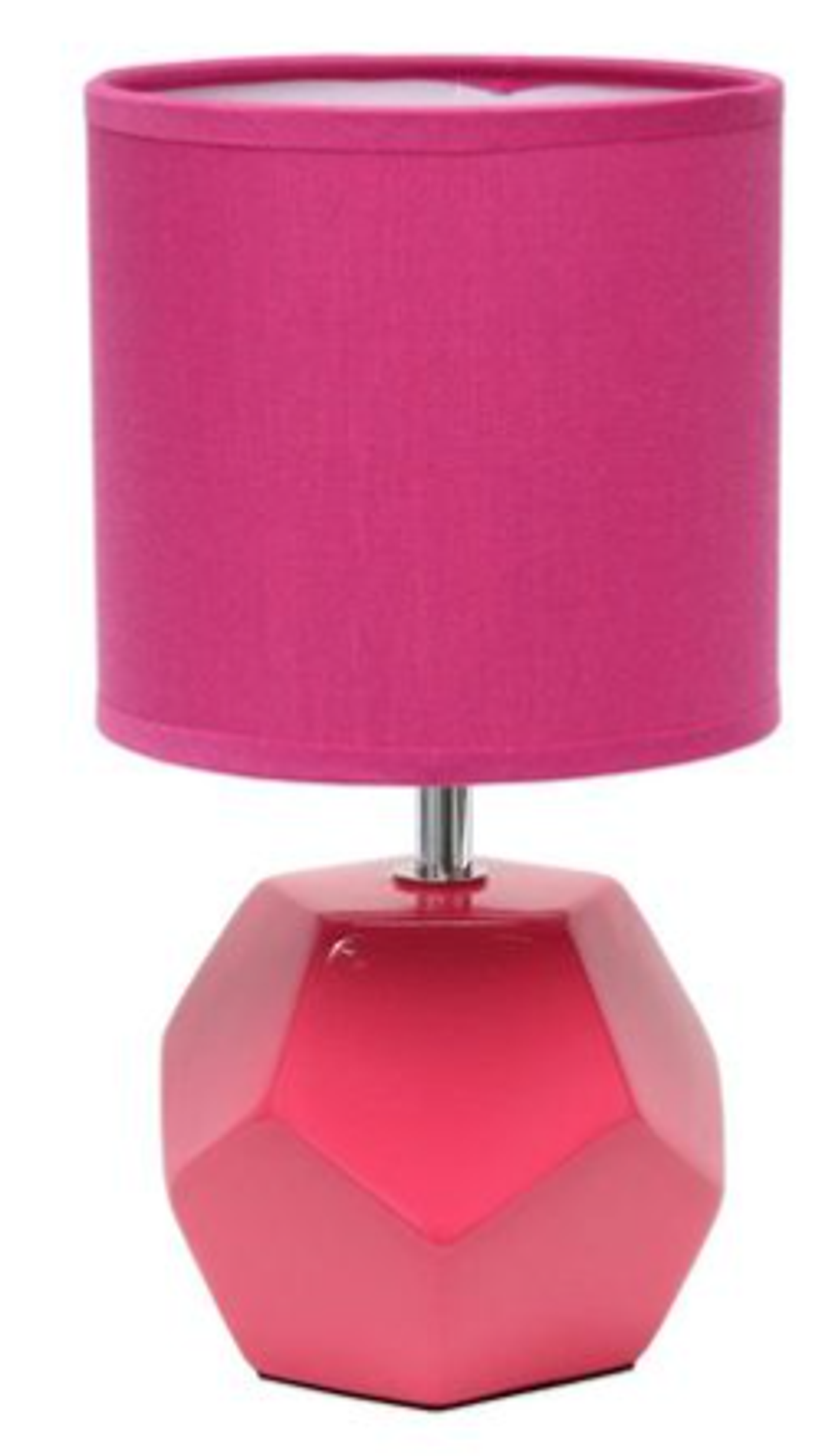 Simple Designs Round Prism Mini Table Lamp with Matching Fabric Shade ...