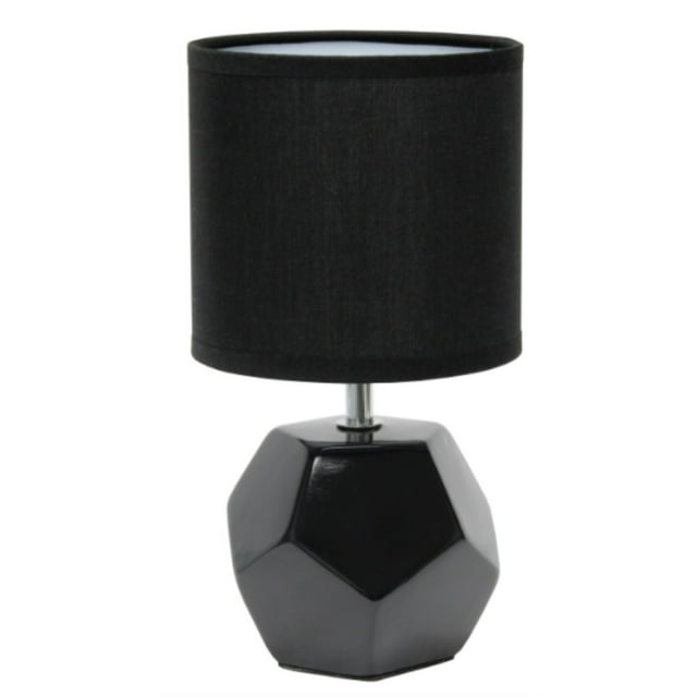 Simple Designs Round Prism Mini Table Lamp with Matching Fabric Shade ...