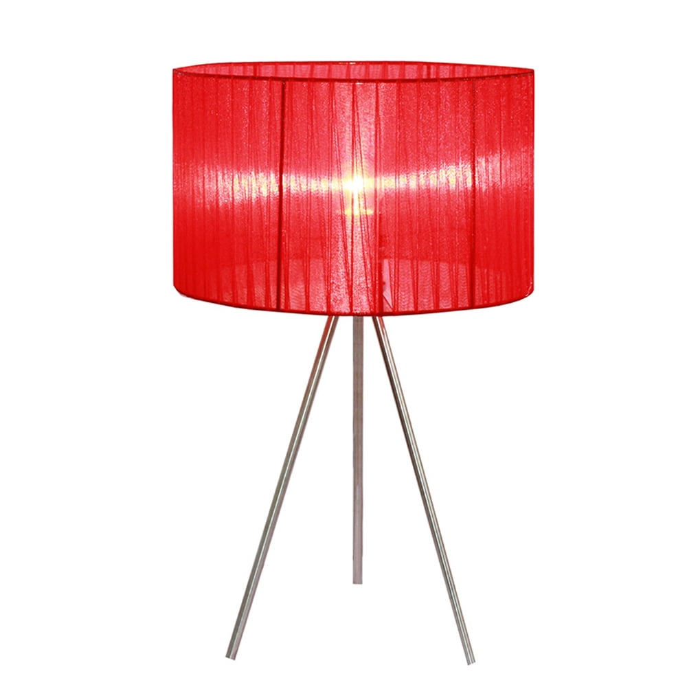 Simple Designs Sheer Silk Band Tripod Table Lamp - Walmart.com
