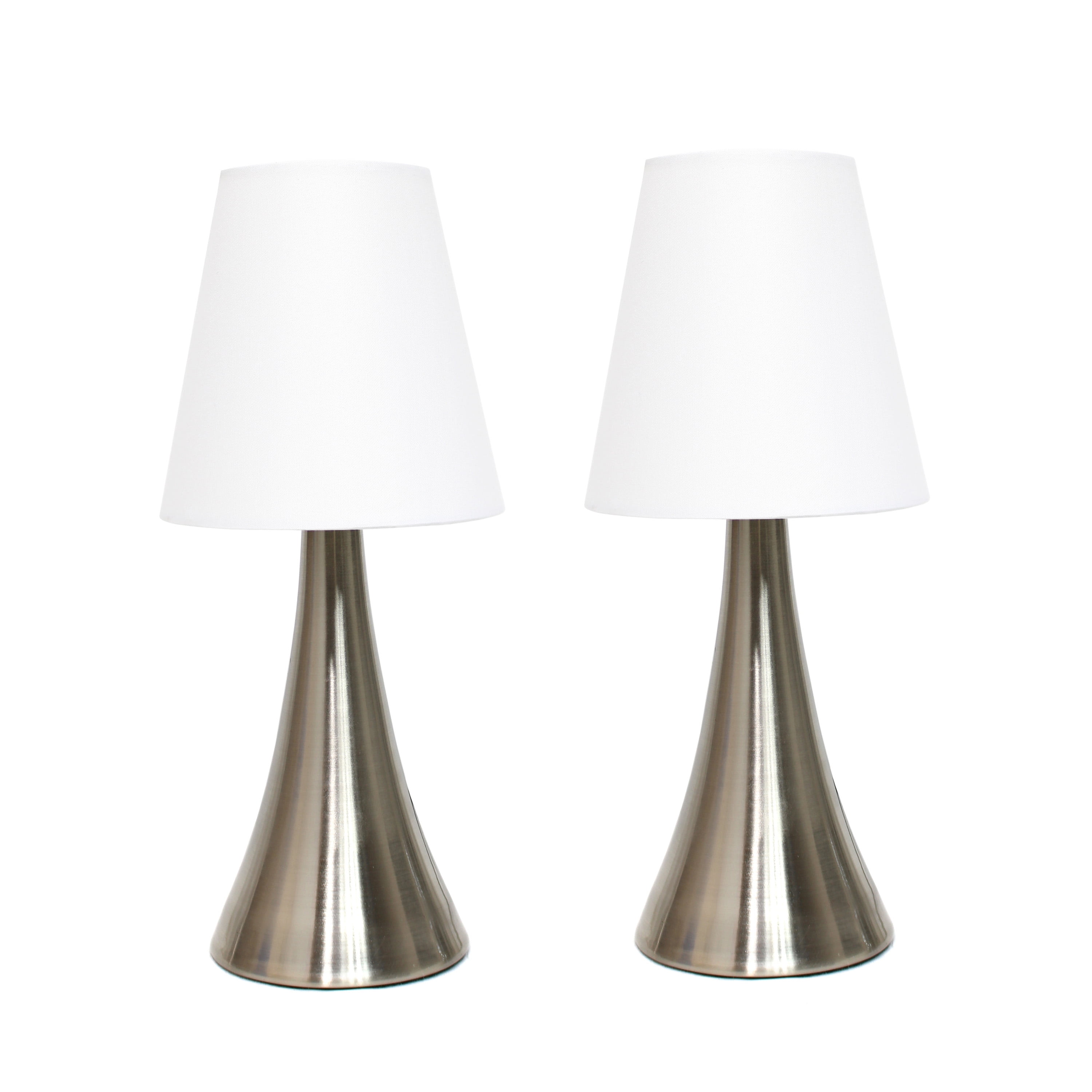 Simple Designs Valencia 2 Pack Mini Touch Table Lamp Set with Fabric ...