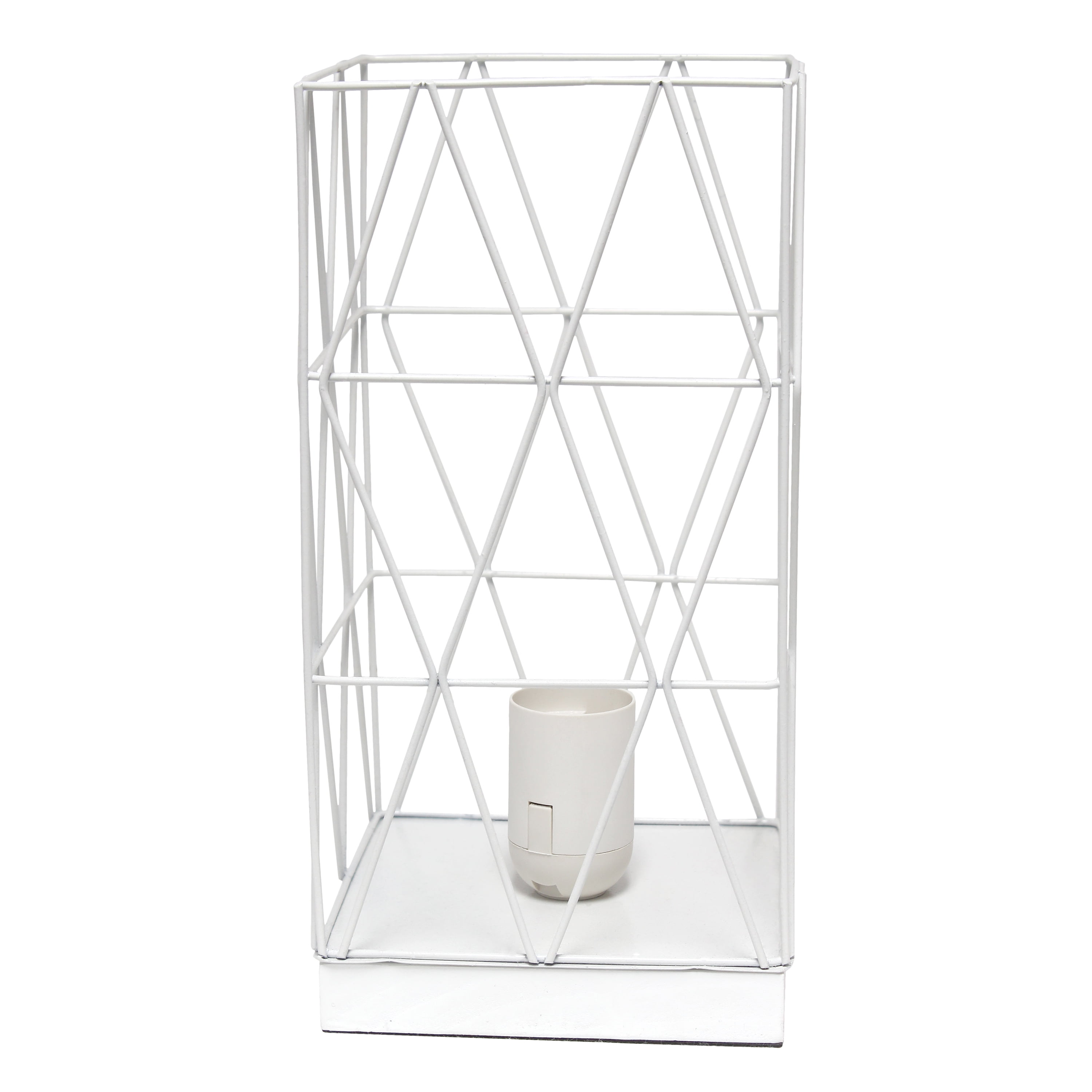 Simple Designs White Geometric Square Metal Table Lamp - Walmart.com